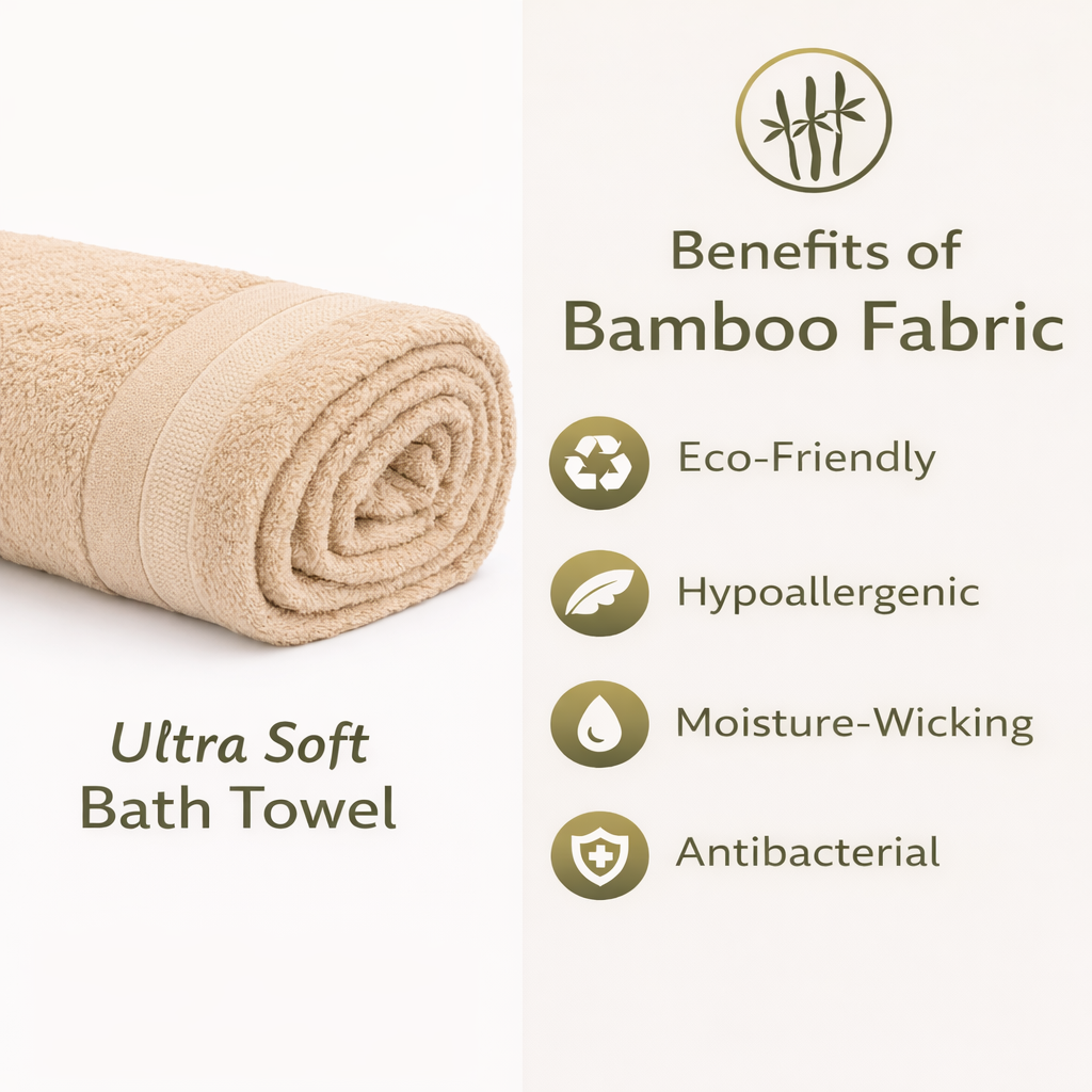 Luxuriously Soft Bamboo Bath Towel Beige – Suspire
